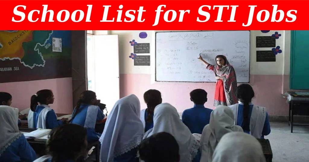 Complete School List for STI Jobs 2025 All Over Punjab